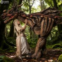 China Lifelike Animatronic Dragon Costume with Movable Wings - Customizable Full-Size Walkable Design for Theme Parks for sale