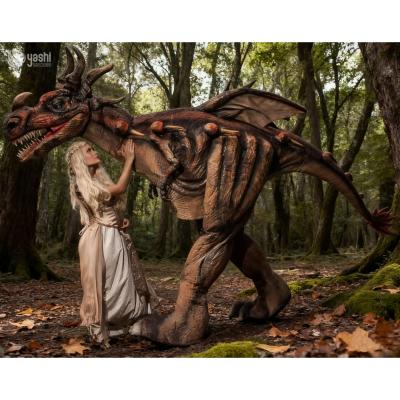 China Lifelike Animatronic Dragon Costume with Movable Wings - Customizable Full-Size Walkable Design for Theme Parks for sale