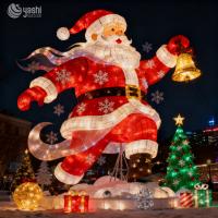 China Large Illuminated Santa Claus Light Decor Outdoor Christmas Scene Decoration Custom Holiday Atmosphere Display for sale