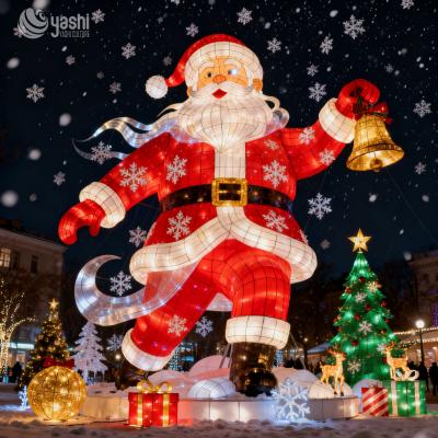 China Large Illuminated Santa Claus Light Decor Outdoor Christmas Scene Decoration Custom Holiday Atmosphere Display for sale