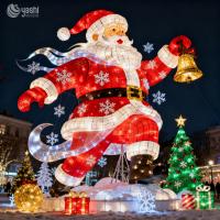 China Large Illuminated Santa Claus Light Decor Outdoor Christmas Scene Decoration Custom Holiday Atmosphere Display for sale