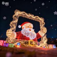 China Personalized Santa Claus Light Frame for Outdoor Holiday Scenes - Christmas Decoration for sale