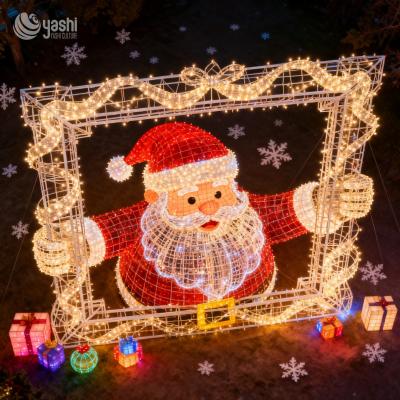 China Personalized Santa Claus Light Frame for Outdoor Holiday Scenes - Christmas Decoration for sale