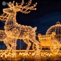 China Custom LED Reindeer & Sleigh Light Sculpture, Outdoor Waterproof Christmas Motif Light for Mall & Park Decor for sale