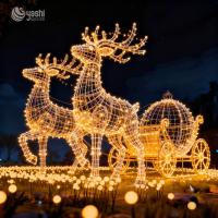 China Custom LED Reindeer & Sleigh Light Sculpture, Outdoor Waterproof Christmas Motif Light for Mall & Park Decor for sale