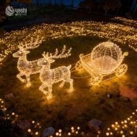 China Custom LED Reindeer & Sleigh Light Sculpture, Outdoor Waterproof Christmas Motif Light for Mall & Park Decor for sale