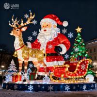 China Giant Christmas Theme Light Set Santa Claus Reindeer Sleigh Combo Outdoor Holiday Lighting for sale
