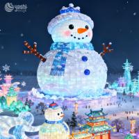China Custom Giant Snowman LED Festival Lantern, Outdoor Waterproof Christmas Light Sculpture for Shopping Mall & Theme Park for sale