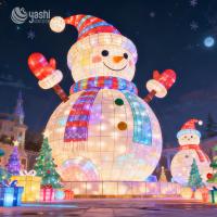 China Custom Giant Snowman LED Festival Lantern, Outdoor Waterproof Christmas Light Sculpture for Shopping Mall & Theme Park for sale