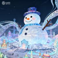 China Custom Giant Snowman LED Festival Lantern, Outdoor Waterproof Christmas Light Sculpture for Shopping Mall & Theme Park for sale