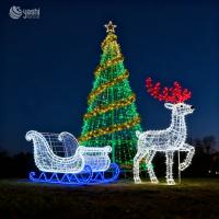 China Outdoor Christmas Reindeer Sleigh and Tree LED Light Set - Festive Holiday Decoration for sale