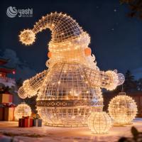China Large-Scale 3D Outdoor Decorative Santa Claus Lighting Installations for Holiday and Party Decorations for sale