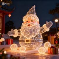 China Large-Scale 3D Outdoor Decorative Santa Claus Lighting Installations for Holiday and Party Decorations for sale