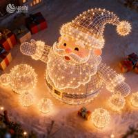 China Large-Scale 3D Outdoor Decorative Santa Claus Lighting Installations for Holiday and Party Decorations for sale