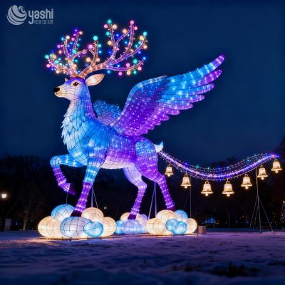 China Colorful Reindeer Shaped Lantern - Large Illuminated Animal Lantern for Outdoor Decoration for sale