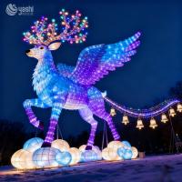 China Colorful Reindeer Shaped Lantern - Large Illuminated Animal Lantern for Outdoor Decoration for sale