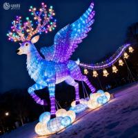 China Colorful Reindeer Shaped Lantern - Large Illuminated Animal Lantern for Outdoor Decoration for sale