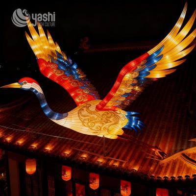China Chinese Style Auspicious Crane Lantern - Traditional Craft Illuminated Lantern - Chinese Landscape Decorative Light for sale
