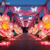 China Pink Floral Butterfly Light Arch - Large-Scale Outdoor Event Decoration for Weddings & Festivals for sale