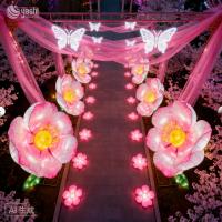 China Pink Floral Butterfly Light Arch - Large-Scale Outdoor Event Decoration for Weddings & Festivals for sale
