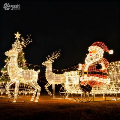 China Custom Giant Gift Box Motif LED Christmas Tree, Multicolor Wire Frame Light Tree for Outdoor Park Holiday Light Exhibition for sale
