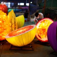 China Custom Giant Simulated Fruit LED Lanterns, Realistic Fruit Model Light Sculptures for Agricultural Fair & Theme Park for sale
