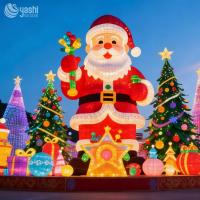 China Giant Santa Claus Christmas-themed Lantern, Outdoor Holiday Display 3D Santa Claus Decoration for Festive Scenery for sale