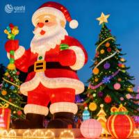 China Giant Santa Claus Christmas-themed Lantern, Outdoor Holiday Display 3D Santa Claus Decoration for Festive Scenery for sale