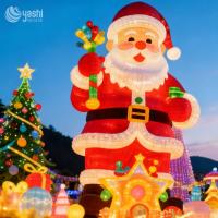 China Giant Santa Claus Christmas-themed Lantern, Outdoor Holiday Display 3D Santa Claus Decoration for Festive Scenery for sale