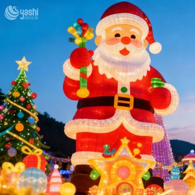 China Giant Santa Claus Christmas-themed Lantern, Outdoor Holiday Display 3D Santa Claus Decoration for Festive Scenery for sale