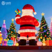China Giant Santa Claus Christmas-themed Lantern, Outdoor Holiday Display 3D Santa Claus Decoration for Festive Scenery for sale