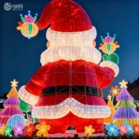 China Giant Christmas Santa Lantern - Vibrant LED Outdoor Christmas Decoration for sale