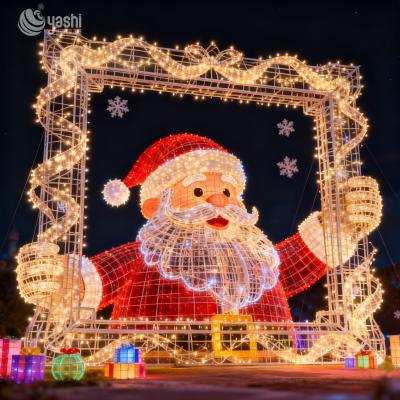 China Personalized Santa Claus Light Frame for Outdoor Holiday Scenes - Christmas Decoration for sale