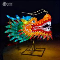 China Custom Giant Chinese Dragon Head Zigong Lantern, Traditional LED Dragon Light Sculpture for Outdoor Lunar Festival Display for sale