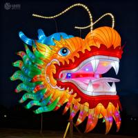 China Custom Giant Chinese Dragon Head Zigong Lantern, Traditional LED Dragon Light Sculpture for Outdoor Lunar Festival Display for sale