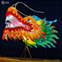 China Custom Giant Chinese Dragon Head Zigong Lantern, Traditional LED Dragon Light Sculpture for Outdoor Lunar Festival Display for sale