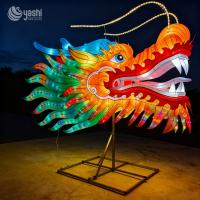 China Custom Giant Chinese Dragon Head Zigong Lantern, Traditional LED Dragon Light Sculpture for Outdoor Lunar Festival Display for sale