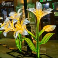 China High-quality Handmade Simulated Lily Lanterns for Outdoor Decoration and Park Ornamentation for sale