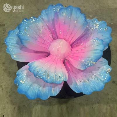 China Colorful Gradient Glitter Artificial Flower Sculpture for Garden and Commercial Art Decoration for sale