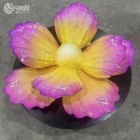 China Colorful Gradient Glitter Artificial Flower Sculpture for Garden and Commercial Art Decoration for sale