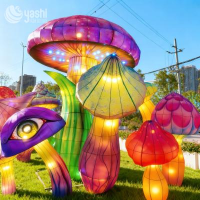 China Colorful Mushroom Lantern Installation for Outdoor Garden Art Night Scene Decoration for sale