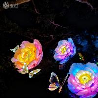 China LED Peony Lantern Device - Night Garden Colorful Floral Butterfly Light Decoration for sale