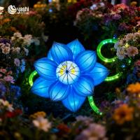China Blue Lotus Vine LED Arch Light Outdoor Garden Art Installation Decorative Landscape Lantern for sale