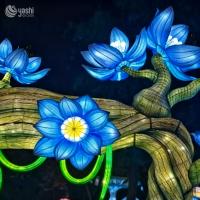 China Blue Lotus Vine LED Arch Light Outdoor Garden Art Installation Decorative Landscape Lantern for sale