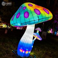 China Custom Giant Gradient Magic Mushroom LED Lantern, Fantasy Glowing Mushroom Light Sculpture for Theme Park Light Festival for sale