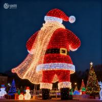 China Giant LED Santa Claus Light Installation Christmas Themed Commercial Decoration for sale