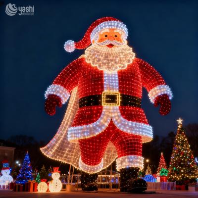 China Giant LED Santa Claus Light Installation Christmas Themed Commercial Decoration for sale