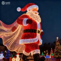 China Giant LED Santa Claus Light Installation Christmas Themed Commercial Decoration for sale