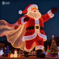 China Giant LED Santa Claus Light Installation Christmas Themed Commercial Decoration for sale