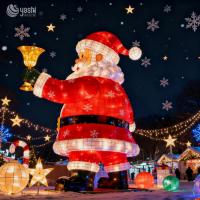 China Custom Giant Santa Claus With Bells LED Festival Lantern, Outdoor Waterproof Christmas Light Sculpture for Theme Park & Shopping Mall for sale